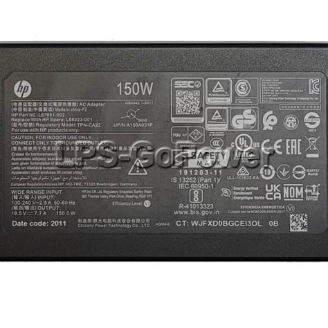 Hp Pro Mini 400 G9 Desktop Pc Ac Adapter With Power Cord