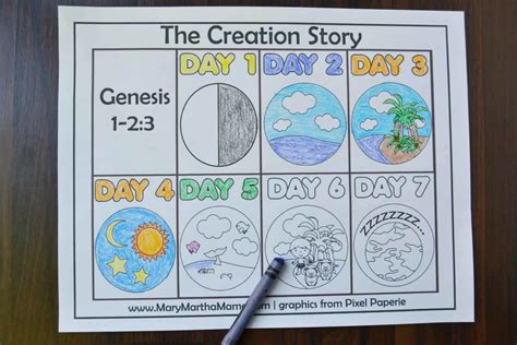 Creation Coloring Pages Day 7