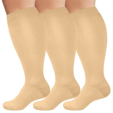 Olennz 3 Pack Wide Calf Compression Socks For Women And Men Circulation