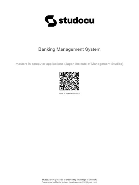 Banking Management System Pdf Feasibility Study Software