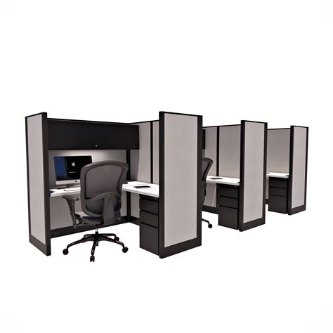 67″ Tall 5x 5′ Line Of 3 Office Cubicles