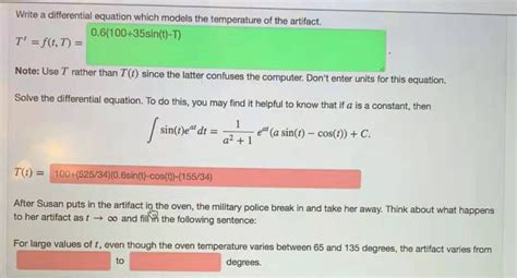 Solved Write A Differential Equation Which Models The