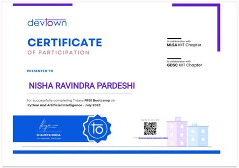 Nisha Pardeshi On Linkedin Certificate For Python And Artificial Intelligence
