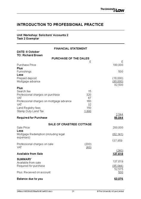 2223 Ipp Ws Solicitors Accounts 02 Ce02 Task 02 Exemplar INTRODUCTION TO PROFESSIONAL PRACTICE
