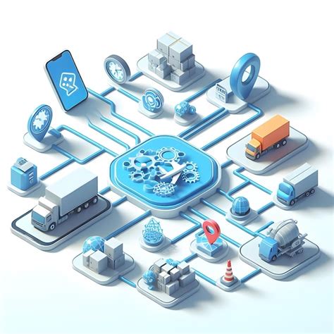 Glossy Logistics Data Networks Abstract 3d Flat Icon Representing The
