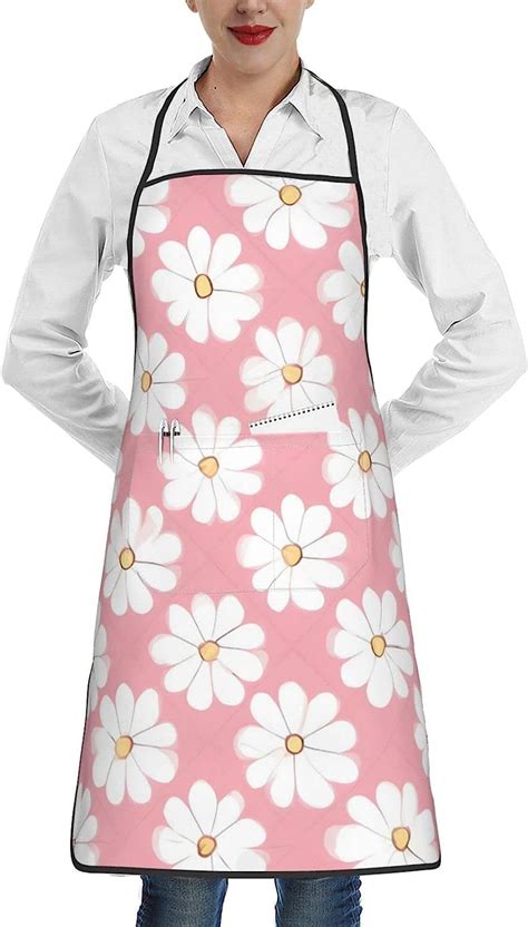 White Chrysanthemum Texture Chart Stain Resistant Apron Unisex Apron 1