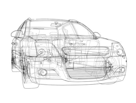 Concept Car Vector Rendering Of D Transparent Visible Render Vector