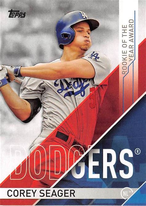 Corey Seager Baseball Card Rookie Of Year Topps ROY Insert Los Angeles Dodgers