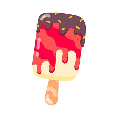 Premium Vector A Ice Cream Cone With Chocolate Icing And A Chocolate