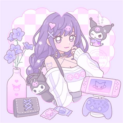 Rachel Wingmadewlove Kuromi Raiden Shogun Genshin Impact Onegai My Melody Sanrio Highres