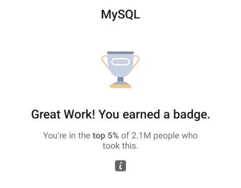 Neha M K On Linkedin Linkedinskillassessment Mysql