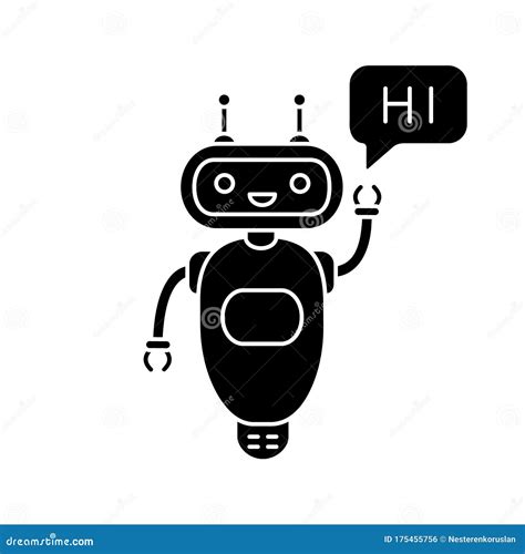 Chatbot Saying Hi App Icon Cartoon Vector 175553999