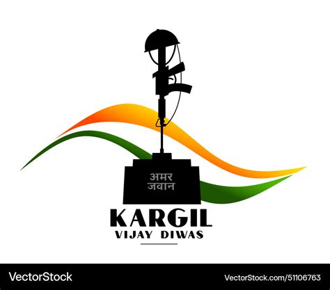 Kargil Vijay Diwas Victory Background With Indian Vector Image