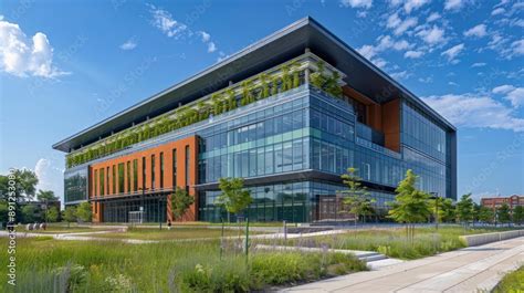 A University Campus Building With A Facade Featuring Solar Shading