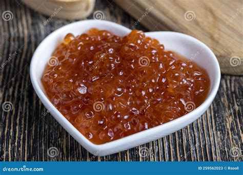 Red Salmon Caviar During Cooking Stock Image Image Of Cooking