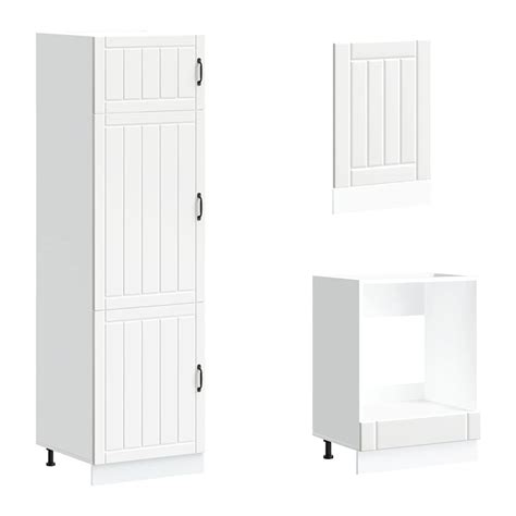 7 Piece Kitchen Cabinet Set Lucca White Engineered Wood Life Styleie