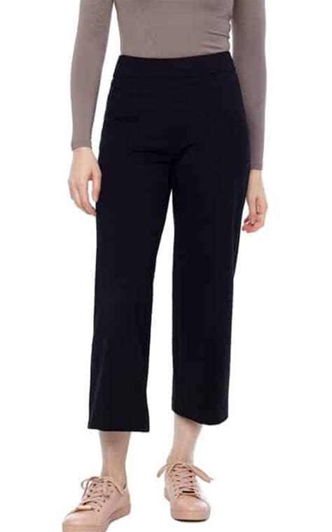Ponte Solid Crop Wide Leg Pant Zebrano Designer Clothing Nz