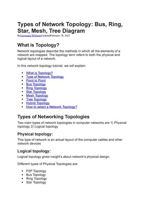 Types Of Routing Protocols Types Of Network Topology Bus Ring Star