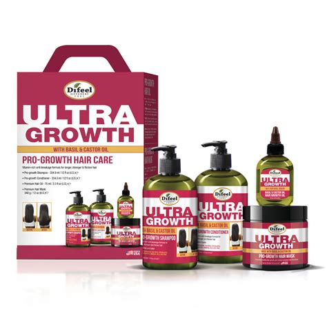 Difeel Ultra Growth With Basil And Castor Oil 4 Pc Hair Care T Set