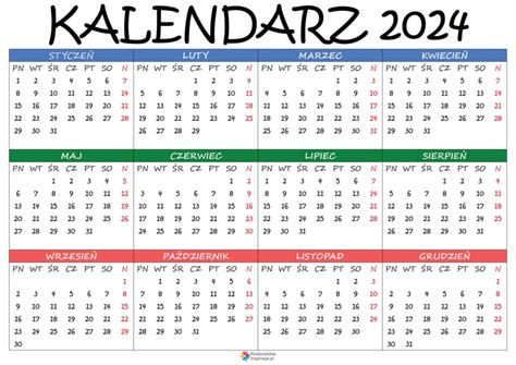 Kalendarz 2024 do druku za darmo PDF do pobrania 9 różnych wersji