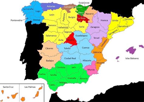 Mapa De España Provincias España Rios De España