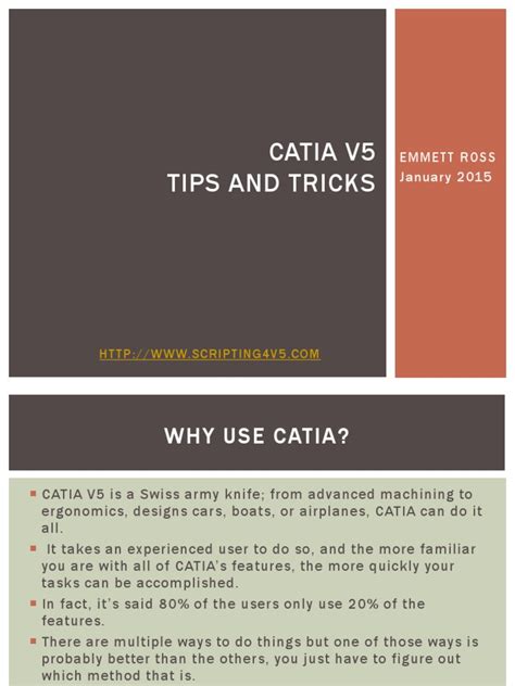 Catia V5 Tips And Tricks Emmett Ross January 2015 Pdf Screenshot Microsoft Excel