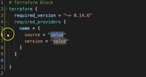autocomplete `required providers` object · issue 1197 · hashicorp
