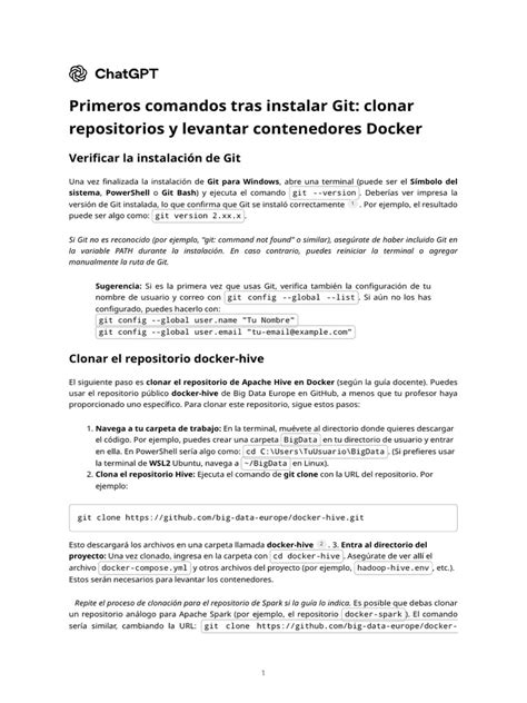 Git Clonar Repositorios Y Levantar Contenedores Docker Pdf Archivo De Computadora Apache