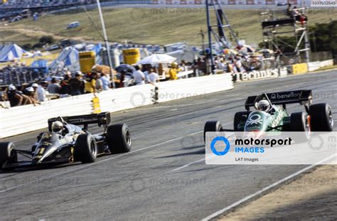 Elio De Angelis Lotus 95T Renault Battles With Riccardo Patrese Alfa