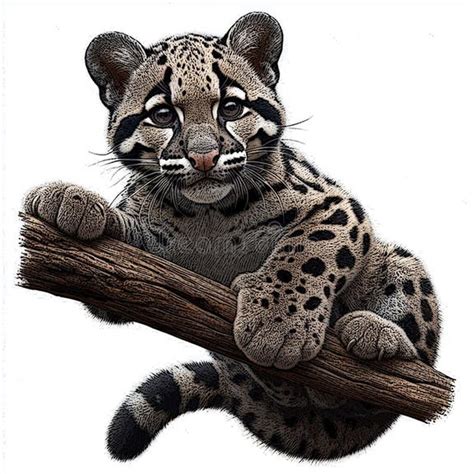 Cute Clouded Leopard Cub Stock Illustration Illustration Of China