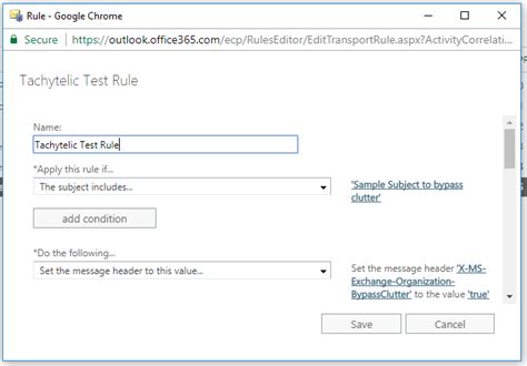 Exclude Messages From Clutter In Office Using A Transport Rule