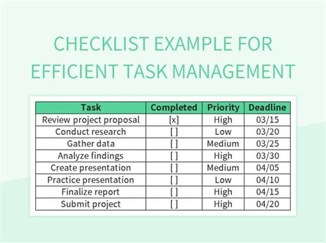 Streamline Task Handover With An Efficient Checklist Excel Template And