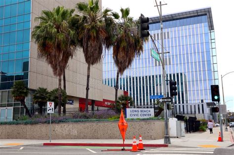 Long Beach California City Of Long Beach Civic Center Editorial Photo