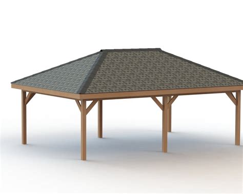 Hip Roof Gazebo Building Plans 16 X 24 Perfect For Etsy Canada