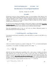 MATLAB PROBLEM 6 A21 Docx MATLAB PROBLEM 6 ECE2010 A21 Introduction