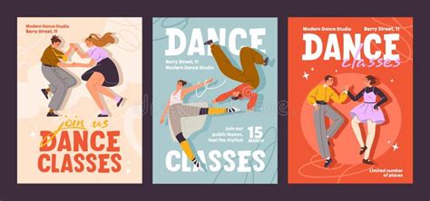 Set Of Event Posters Of Dancing Master Class From Artists Design