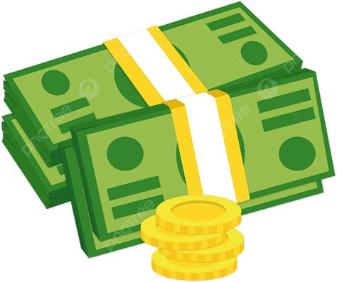 Elementos De Clipart De Moedas De Notas De Dinheiro PNG Ouro Riqueza