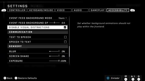 What Is Disable Visual Distractions For Exactly R Halo