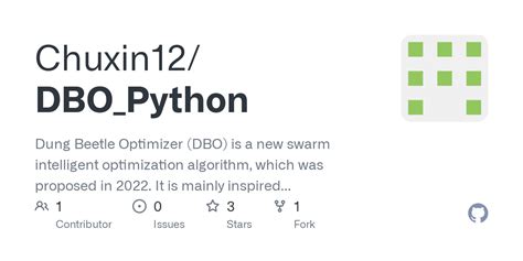 Github Chuxin12dbopython Dung Beetle Optimizer Dbo Is A New