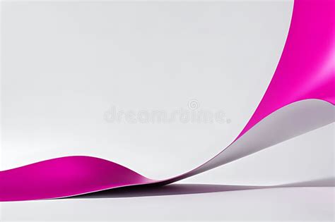 Abstract 3D Composition Of Curved Pink And White Paper Sheets Creating