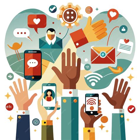 Illustration Of Hands Holding Devices Symbolizing Digital Communication