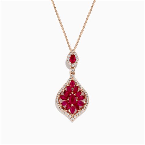 Ruby Royale 14k Rose Gold Ruby And Diamond Pendant