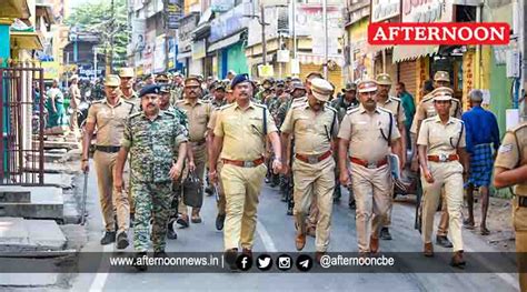 Coimbatore Police Organise Flag Parade In Pollachi Afternoonnews