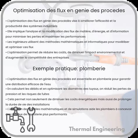 Optimisation des flux en génie des procédés