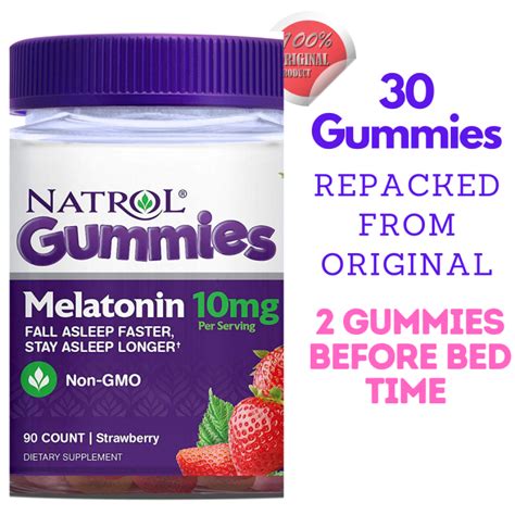 Natrol Melatonin Gummies Non Habit Forming Sleep Aid 10mg Or 5mg 30