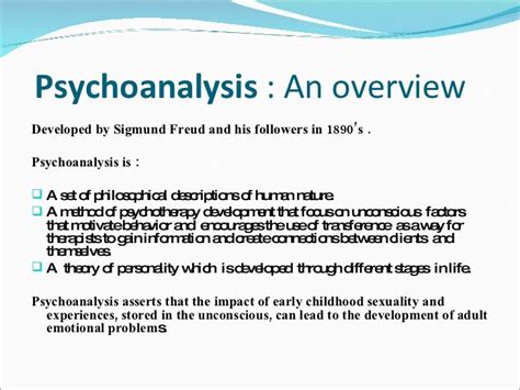 Psychoanalytic Theory