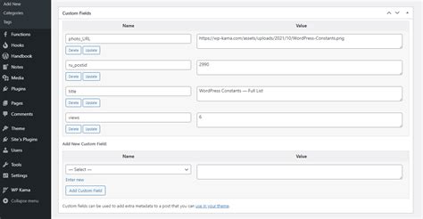 metadata in wordpress — codex → content types entities in wordpress