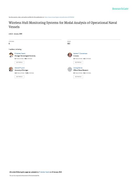 Wireless Hull Monitoring Systems For Modal Analysi Pdf Normal Mode Wireless Sensor Network