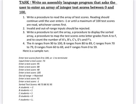 Solved Task Write An Assembly Language Program That Asks