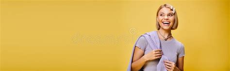 Jolly Well Dressed Woman With Blonde Stock Image Image Of Woman